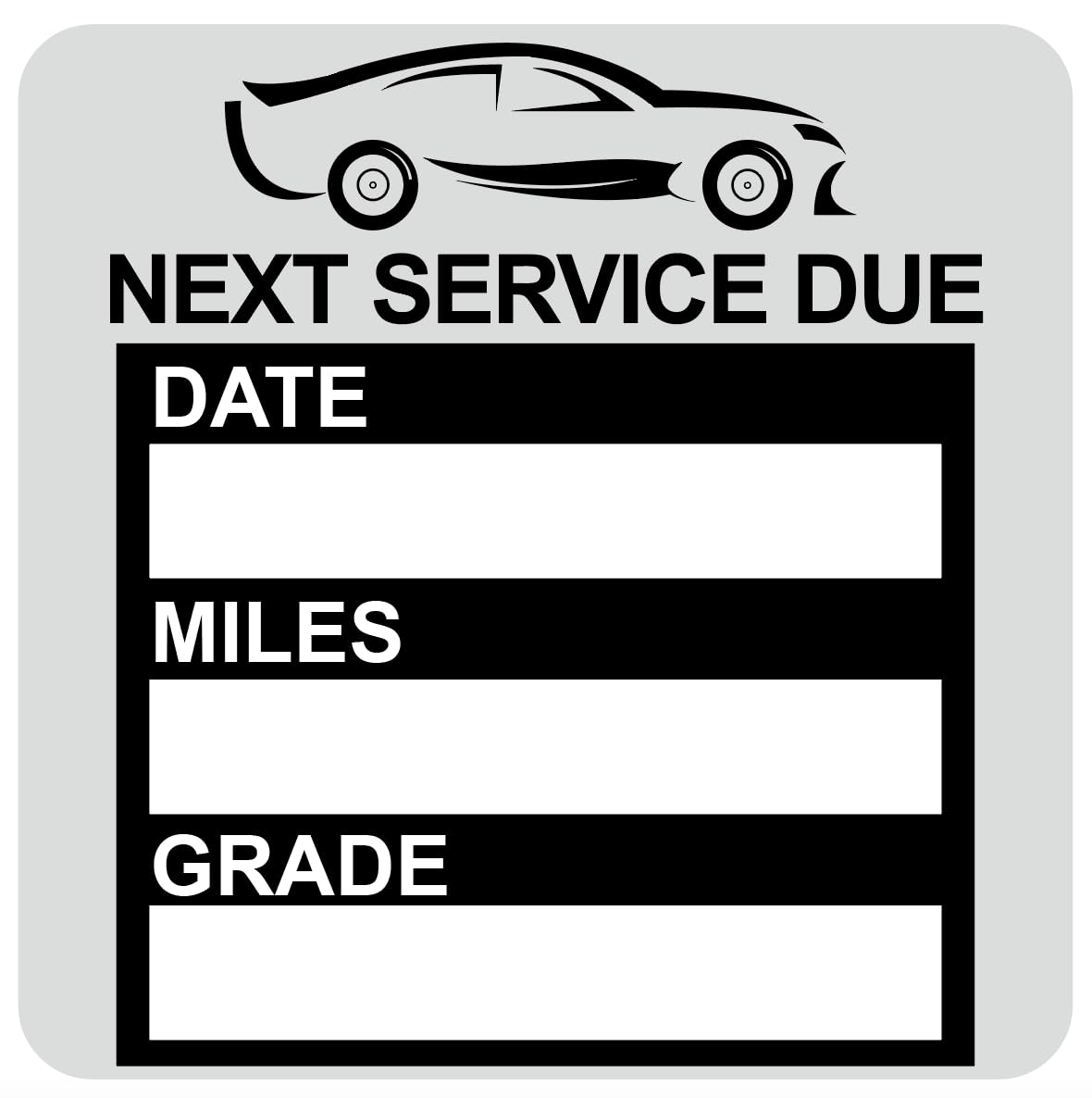 Amazon.com : 2x2 inch 60 PCS Black Next Service Due Static Cling Labels ...