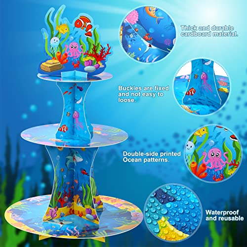 Snapklik.com : 3 Tiers Under The Sea Cardboard Cupcake Stand Ocean ...