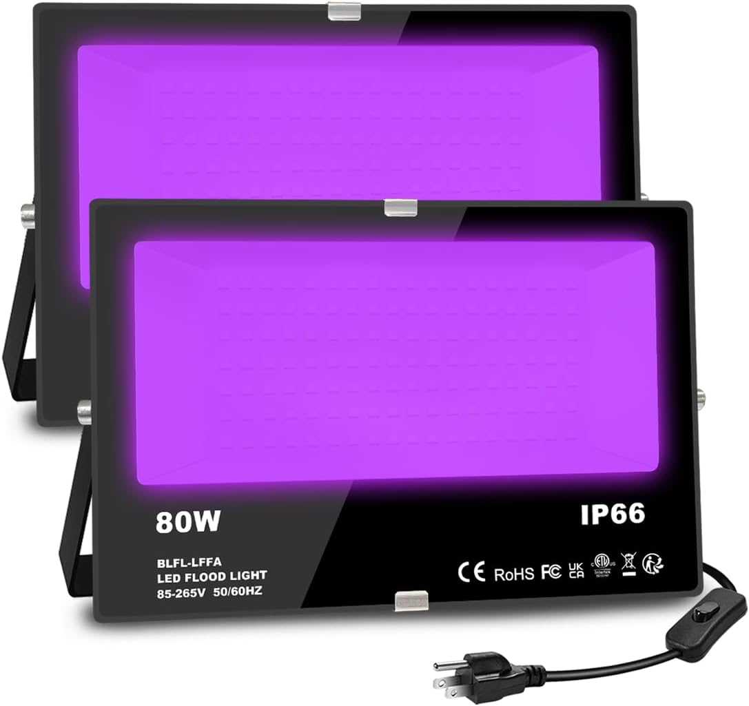 UV LED Black Light, HouLight High Power 10W LED Black Light Flood Light ...