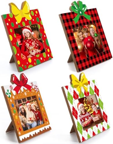 Amazon.com - Qunclay 4 Pcs Christmas Picture Frame 4 x 6 Inch Christmas ...