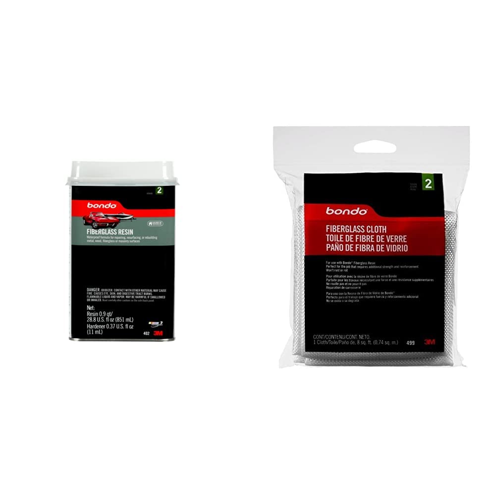 Bondo Fiberglass Resin (402C) + Bondo Fiberglass Cloth (499) Bundle ...