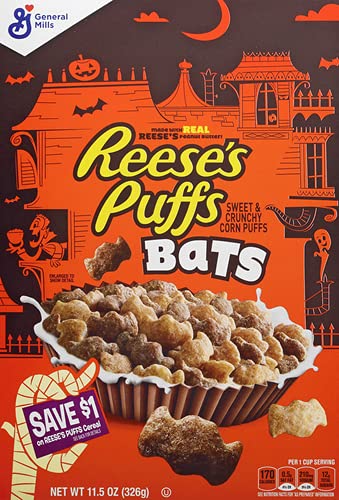Reese's Puffs Bats, Chocolatey Peanut Butter Cereal, Kids Breakfast ...