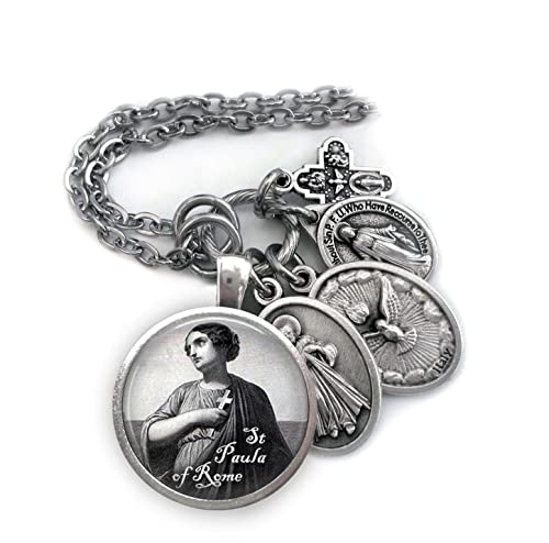 Amazon.com: St. Paula of Rome Keychain, Necklace or Clip, Patron Saint ...