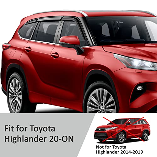 Snapklik.com : Voron Glass Tape-on Extra Durable Rain Guards For Toyota Highlander 2020-2023