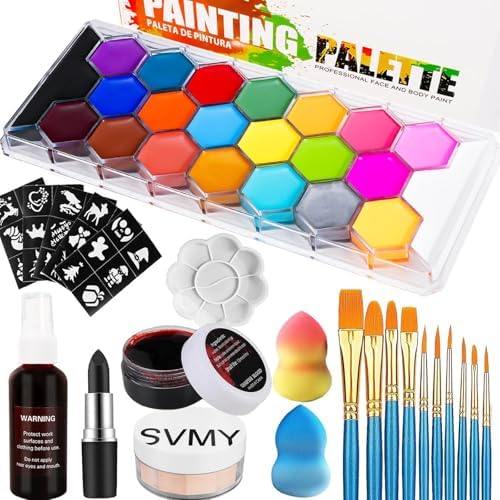 Amazon.com: Blue Squid PRO Professional Face Painting Kit - 20 ...