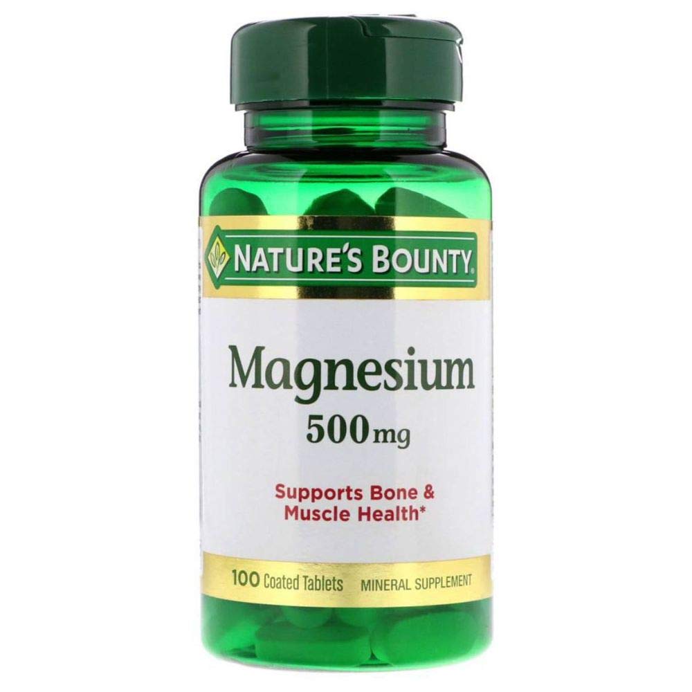 Natures Bounty Magnesium 500 Mg Coated Tablets Mineral Supplement ...