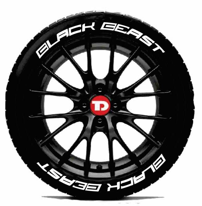 TYRE DÉCOR Customized Permanent Rubber Tyre 3D Stickers for Car Tyre ...