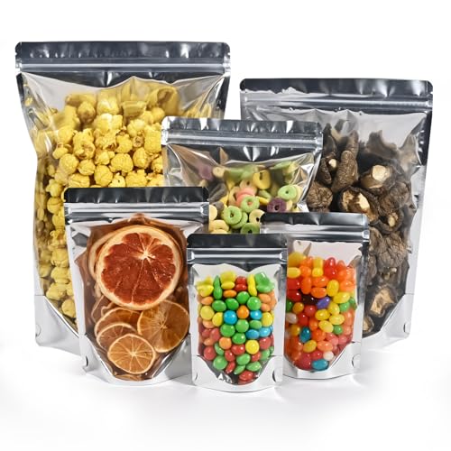 Snapklik.com : 100 Pack Resealable Bag For Food Storage, Stand Up ...
