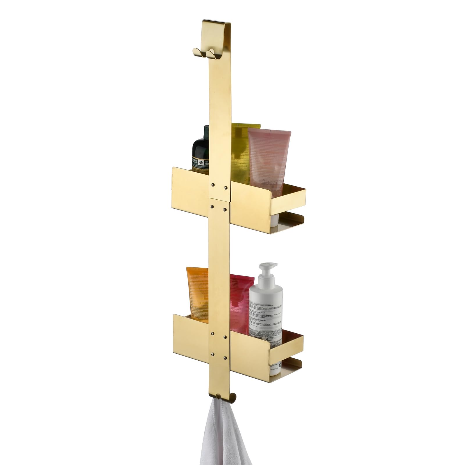 NEWRAIN Shower Caddy Hanging, 2 Tier Shower Shelf No Drilling for ...