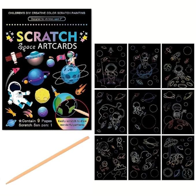 MFH Scratch Painting Art Cards - DIY Magic Colouring Art Scratch Cards ...