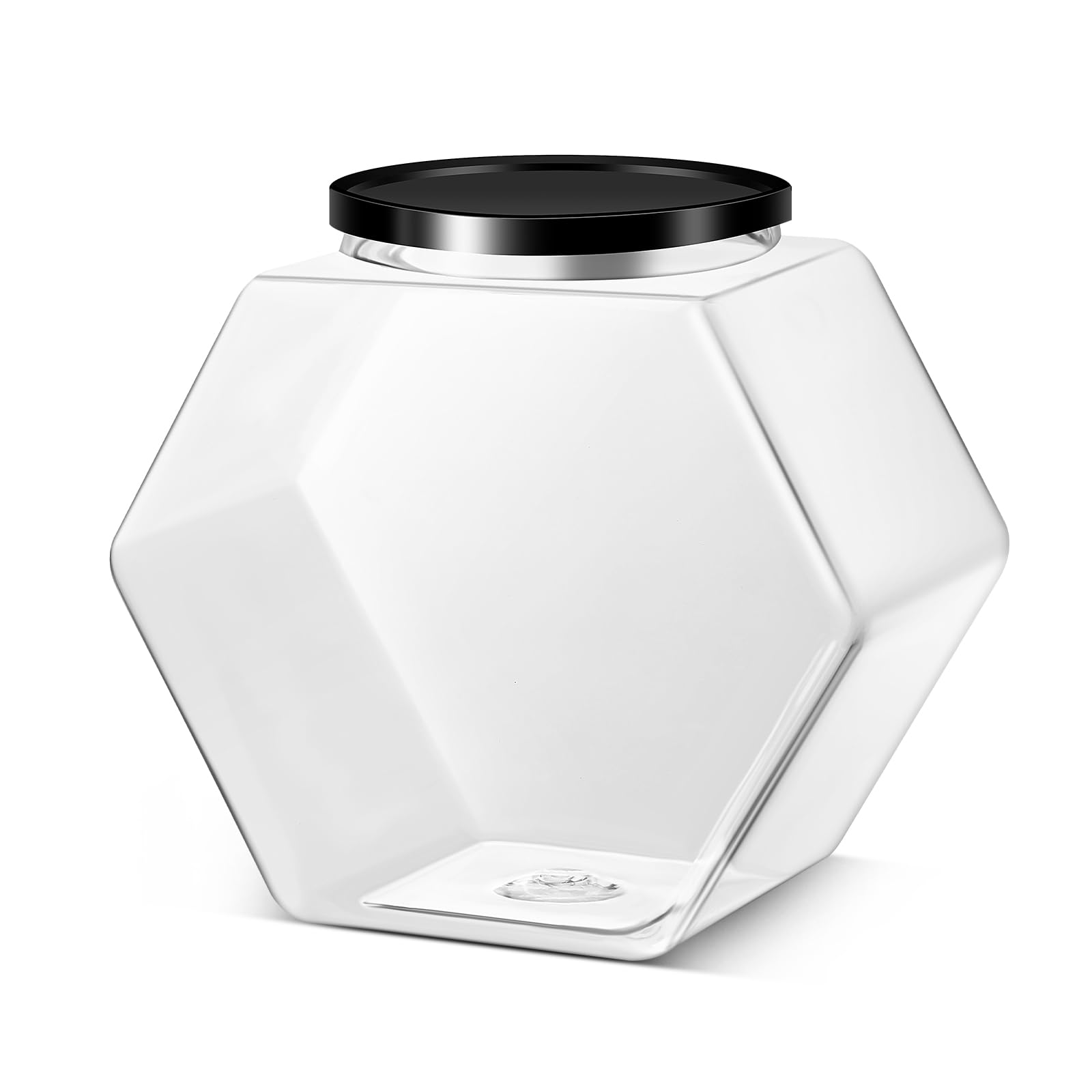 Amazon.com: Uiifan 1 Piece Hexagonal Plastic Candy Jar with Lid Cookie ...