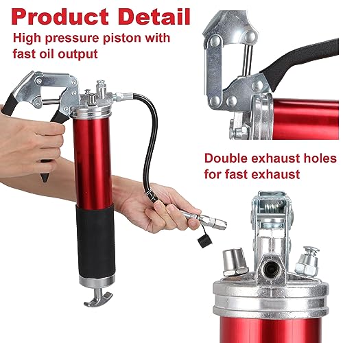 ZOFUN Professional Grease Gun Set, 380mm 7000 PSI Grease Gun with ...