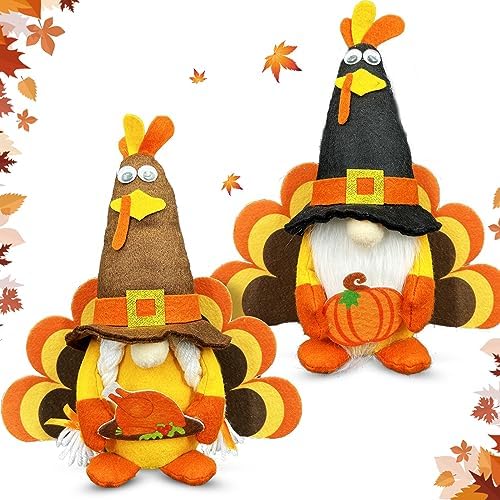 Amazon.com: HexyHair Thanksgiving Table Decorations Gnomes Turkey Plush ...
