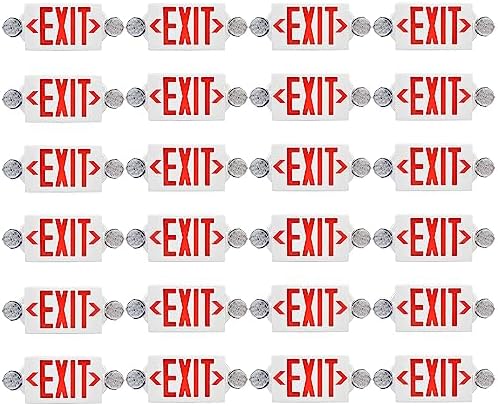 AKT LIGHTING Red Emergency Exit Light, Adjustable Two LED Head Exit ...