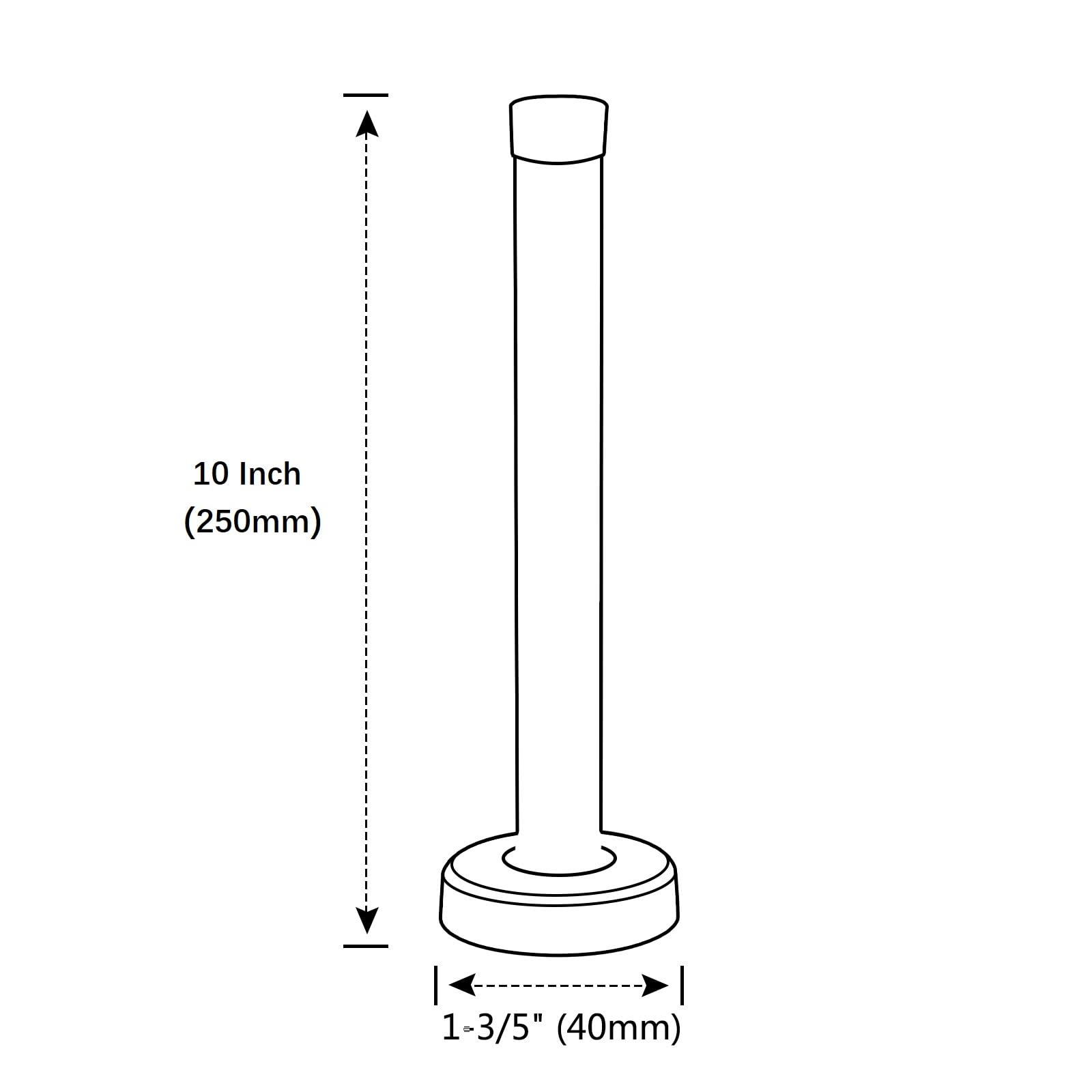 Snapklik.com : 10 Inch Door Stopper, Extra Long Door Stop, Wall Mounted ...