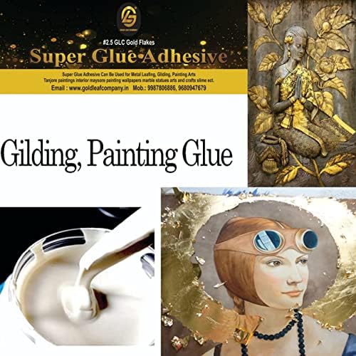 Gold leaf company 100 GOLD LEAF SHEETS+GLIDING GLUE,50 ML COMBO PACK ...