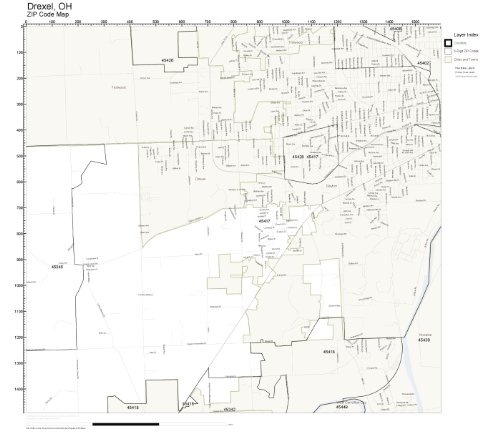 ZIP Code Wall Map of Drexel, OH ZIP Code Map Laminated: Amazon.com ...