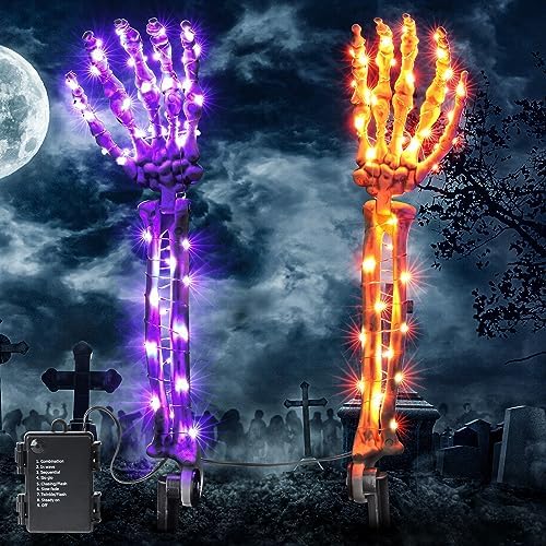 Amazon.com: Set of 3 Light up Halloween Skeleton Decorations, Light up ...