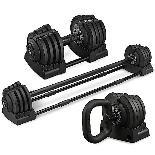 Lifepro 3-In-1 Weight Lifting System – 2 to 43 Lbs Kettlebell, Dumbbell ...