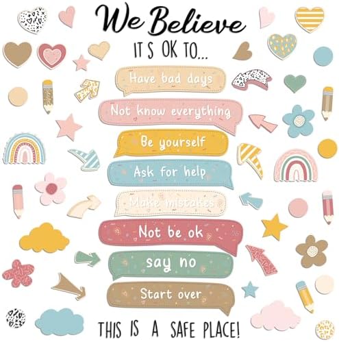 Amazon.com : Feifeiya Boho Bulletin Board Set We Believe Motivational ...