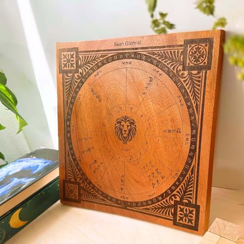 Amazon.com: Personalized Astrology Chart Plaque, Custom Wood Engraved ...