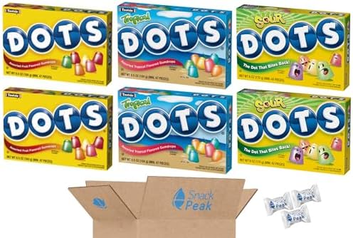 Amazon.com: DOTS Candy Snack Peak Variety Gift Box – Original, Tropical ...