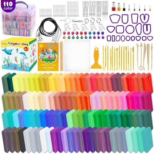 Amazon.com: 79 Piece Polymer Clay Starter Kit, Oven Bake Modeling Clay ...