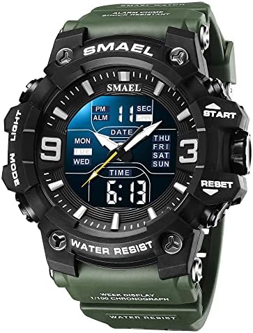 SysFla Montre Homme Numérique Analogique Sport Grand Visage Montres ...