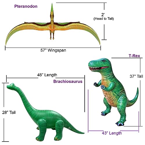 Snapklik.com : Jet Creations Inflatable Dinosaurs 3 Pack Inflatable T ...
