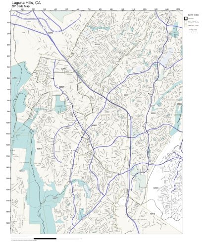 ZIP Code Wall Map of Laguna Hills, CA ZIP Code Map Laminated: Amazon ...