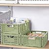 Tuevob Plastic Storage Baskets 4 Pack Folding Storage Box Crate Drawer ...