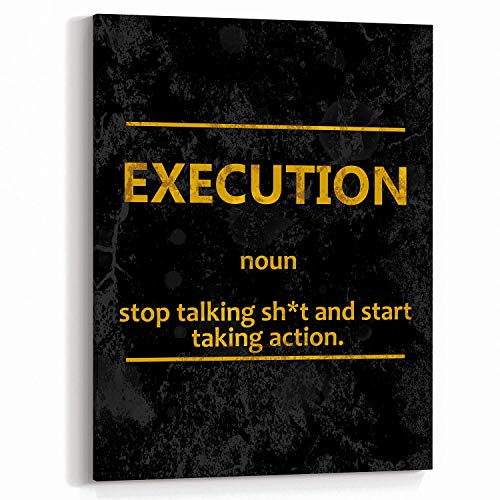 Amazon.com: Execution Motivation Wall Art Canvas Print Poster Office ...