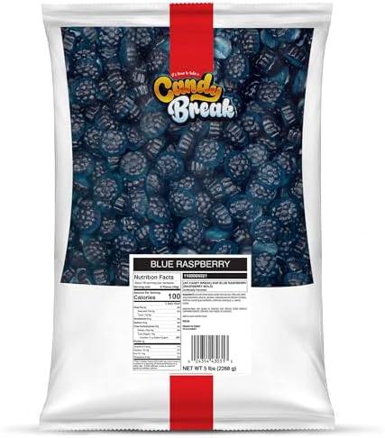 Amazon.com : Candy Break Blue Raspberry Gummy Candy, Sweet & Fruity ...