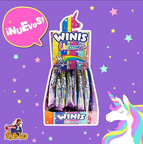 Amazon.com : Winis Unicornio 16 Pieces Classic Taffy Cotton candy ...