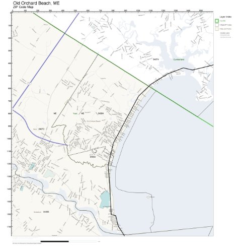 ZIP Code Wall Map of Old Orchard Beach, ME ZIP Code Map Laminated ...