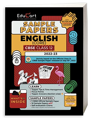 Buy Educart CBSE Class 12 ENGLISH CORE Sample Paper 2023 (with ...