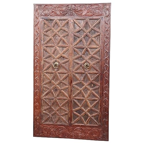 Amazon.com: Handmade Farmhouse Style Vintage Hand Carved Barn Door ...