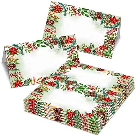 Amazon.com: Christmas Table Place Cards - Holiday Party Food Tent Cards ...