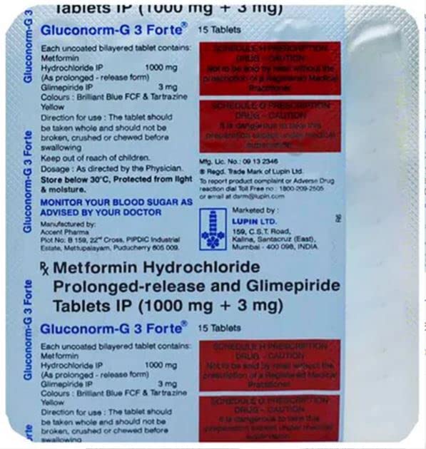 Gluconorm- G3 Forte - Strip of 15 Tablets : Amazon.in: Health ...