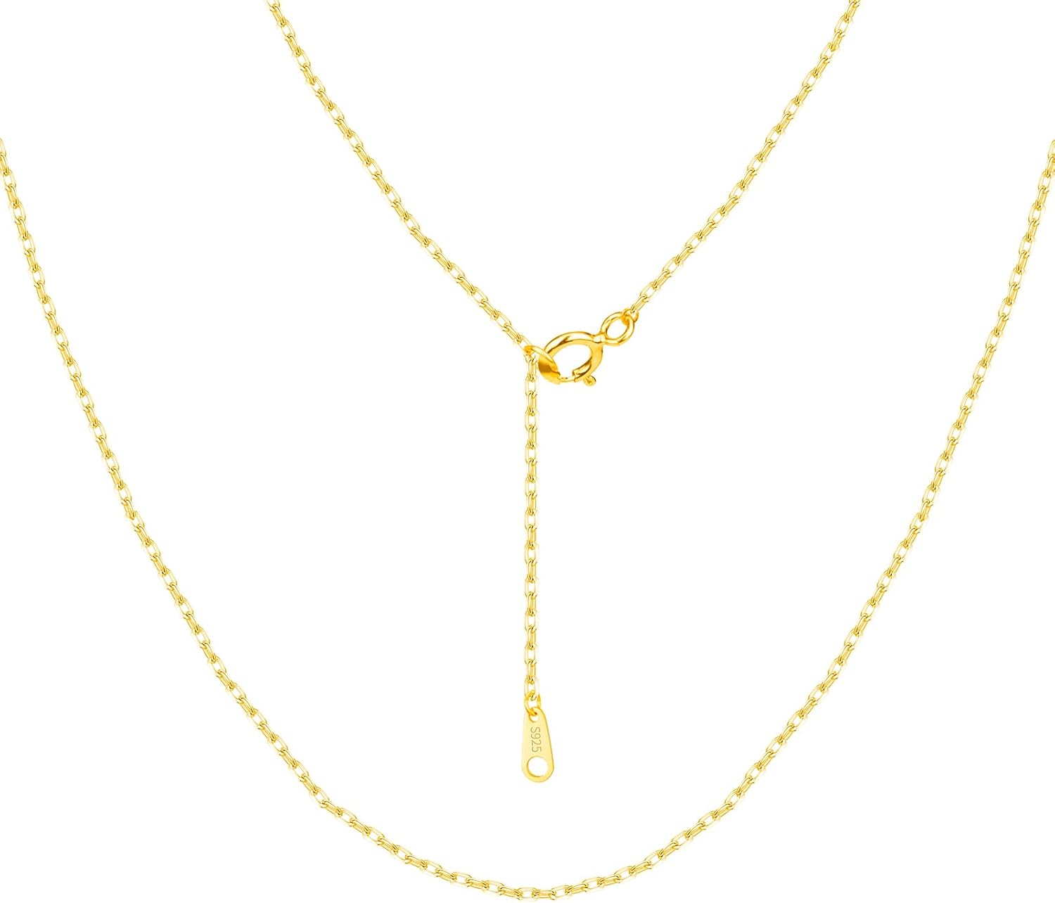 Amazon.com: SugarTang Gold Necklace for Women, 14K Gold Plated S925 Sterling Silver Chain ...