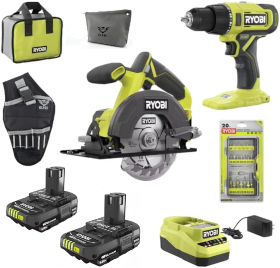 Ryobi P1896 ONE Plus 18-Volt Lithium-Ion Cordless Combo Kit (12-Tool ...