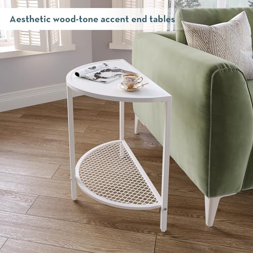 Snapklik.com : SAYGOER White Half Moon End Tables Small Bed Side Tables ...