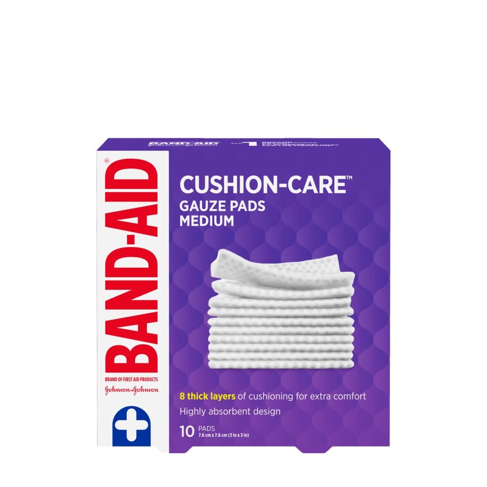 Band-Aid Brand CUSHION-CAREGauze Pads Sterile for Protection of Minor ...