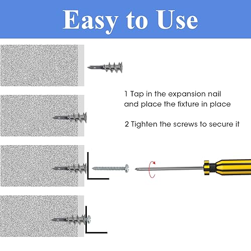 MSKS 20Pcs Plasterboard Fixings with Screws, Heavy Duty Metal Self ...