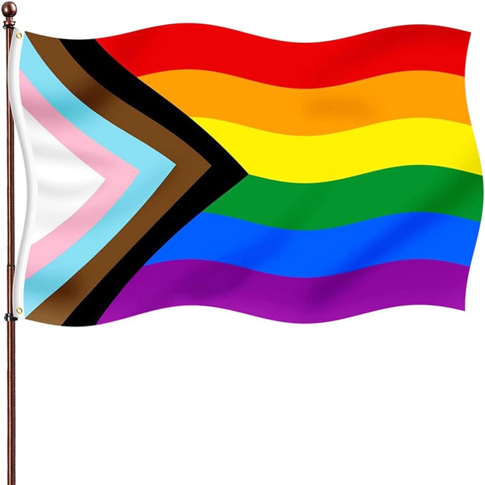 Amazon.com : Progress Pride Rainbow Flag 3x5 Outdoor All Inlcusive ...