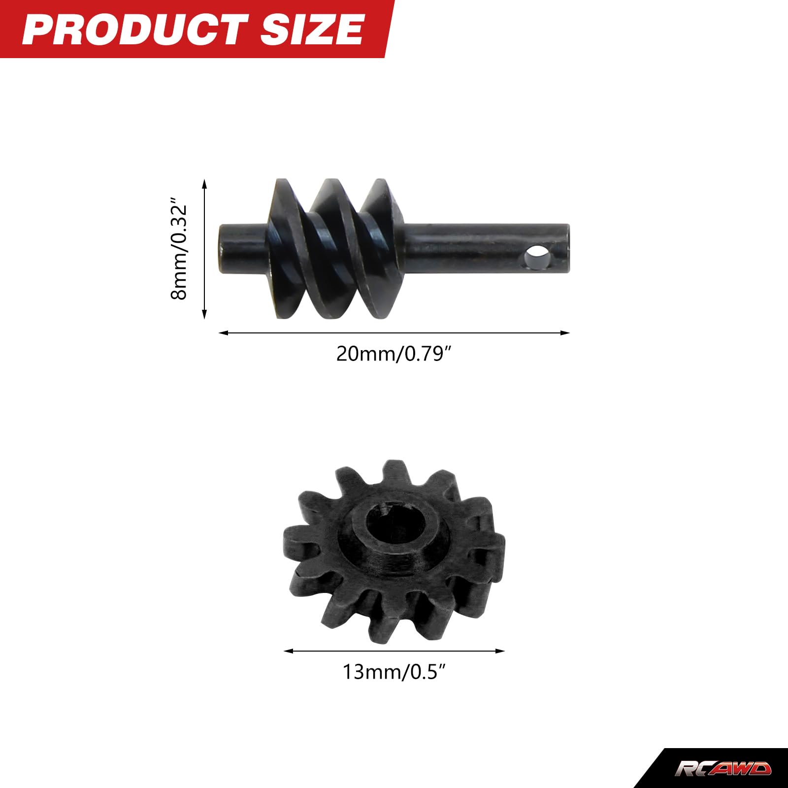 Scx24 C10 RCAWD SCX24 AX24 Worm Gear Set - 13T & 14T Speed Increase ...