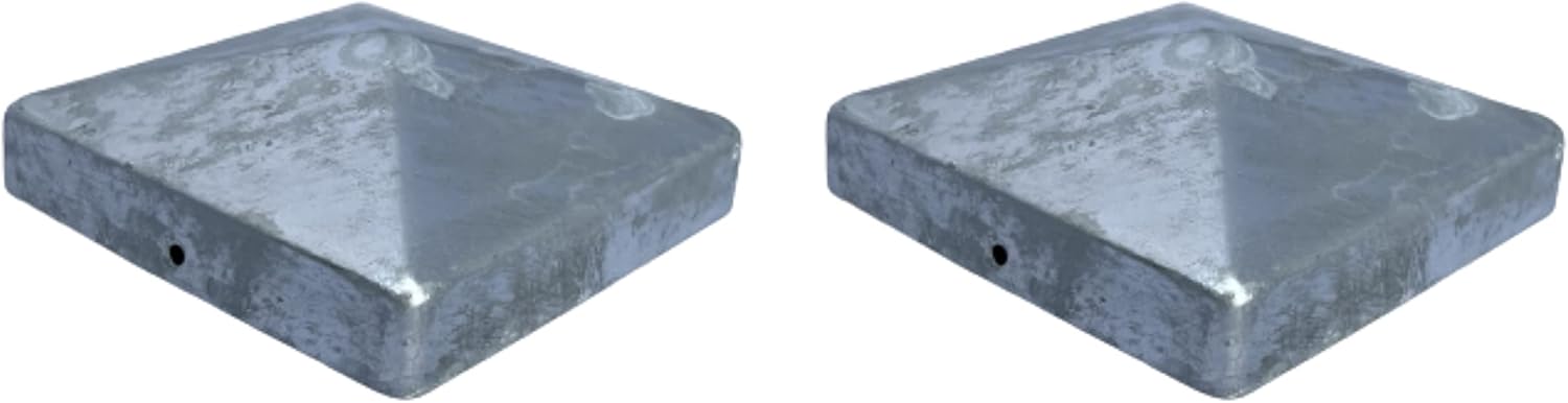 Fence Post Caps Pyramid Square Galvanised Metal - 4" 100mm Post Top ...
