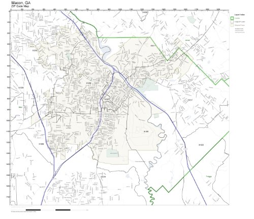 ZIP Code Wall Map of Macon, GA ZIP Code Map Not Laminated: Amazon.com ...