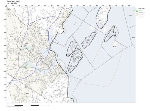 ZIP Code Wall Map of Portland, ME ZIP Code Map Not Laminated: Amazon ...