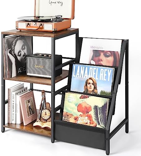 Amazon.com: Bikoney Record Player Stand, Turntable Stand with 3-Tier ...